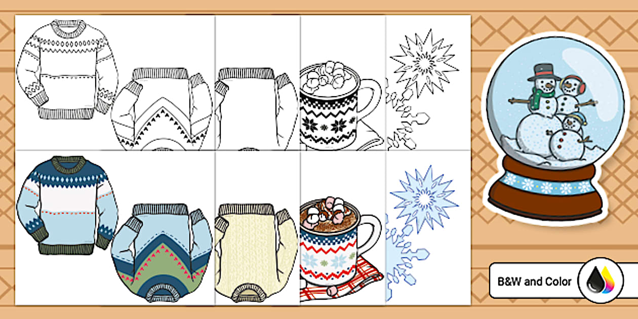 Winter Sweater Weather Cutouts (teacher made) - Twinkl