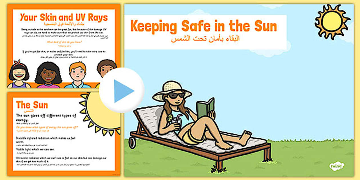 Sun Safety PowerPoint Arabic Translation (teacher made)