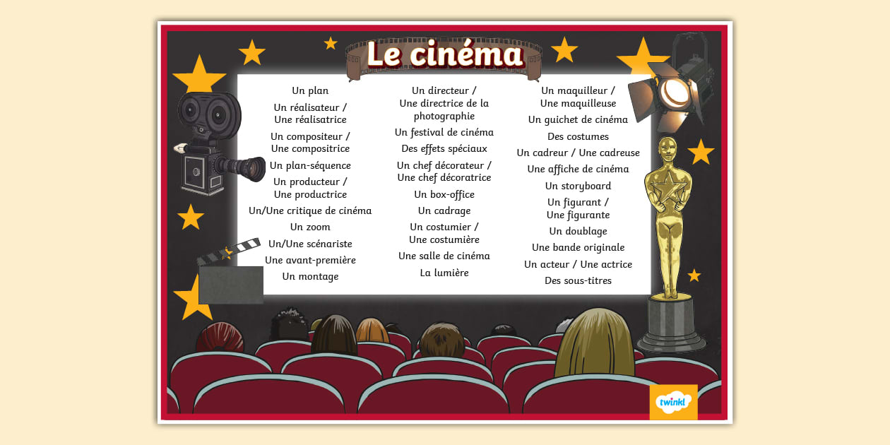Ensemble de mots : Le cinéma - Twinkl Français - Twinkl