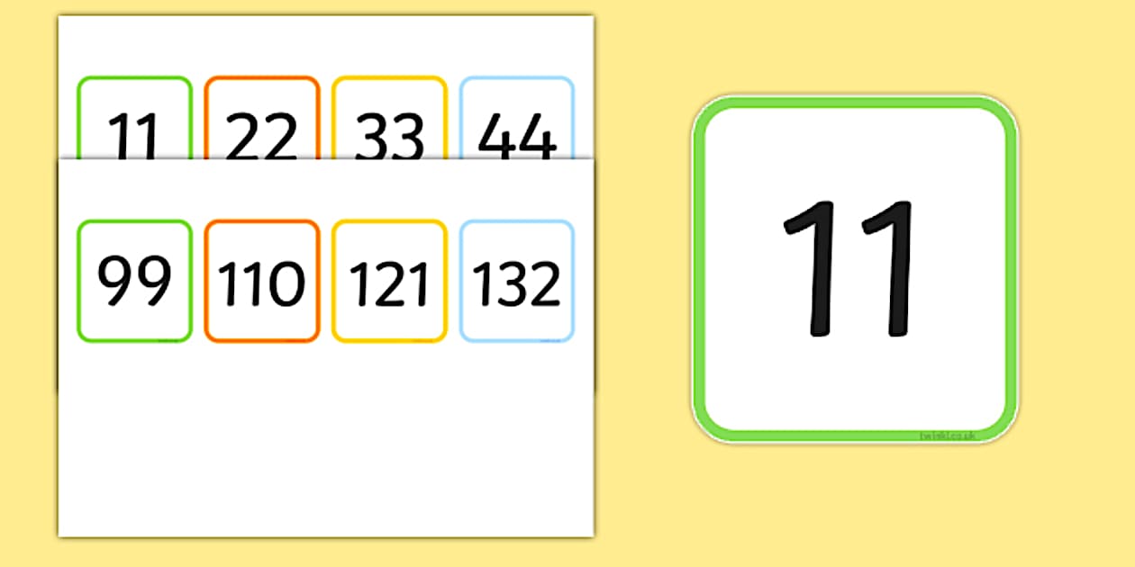 Free Multiples of 11 Flashcards for Kids: Download now!