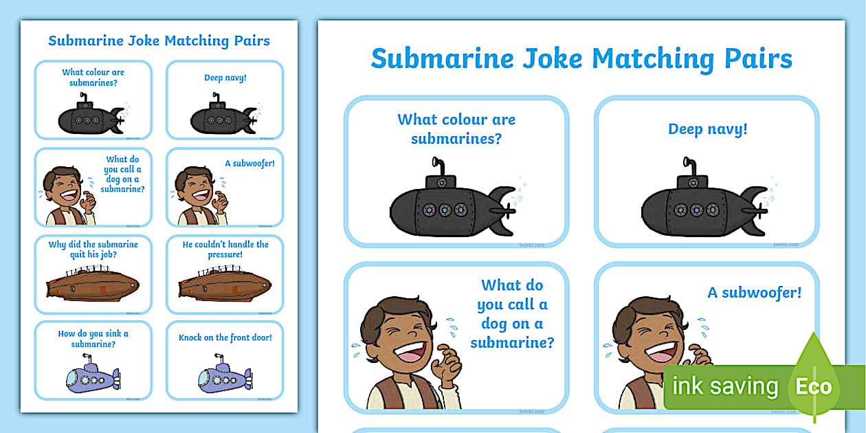 Submarine Joke Matching Pairs (teacher made) - Twinkl
