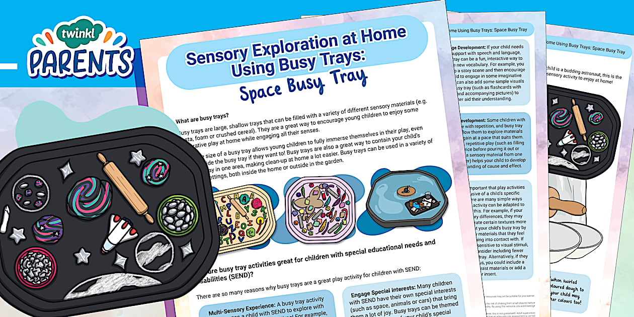 Space Busy Tray Sensory Activity