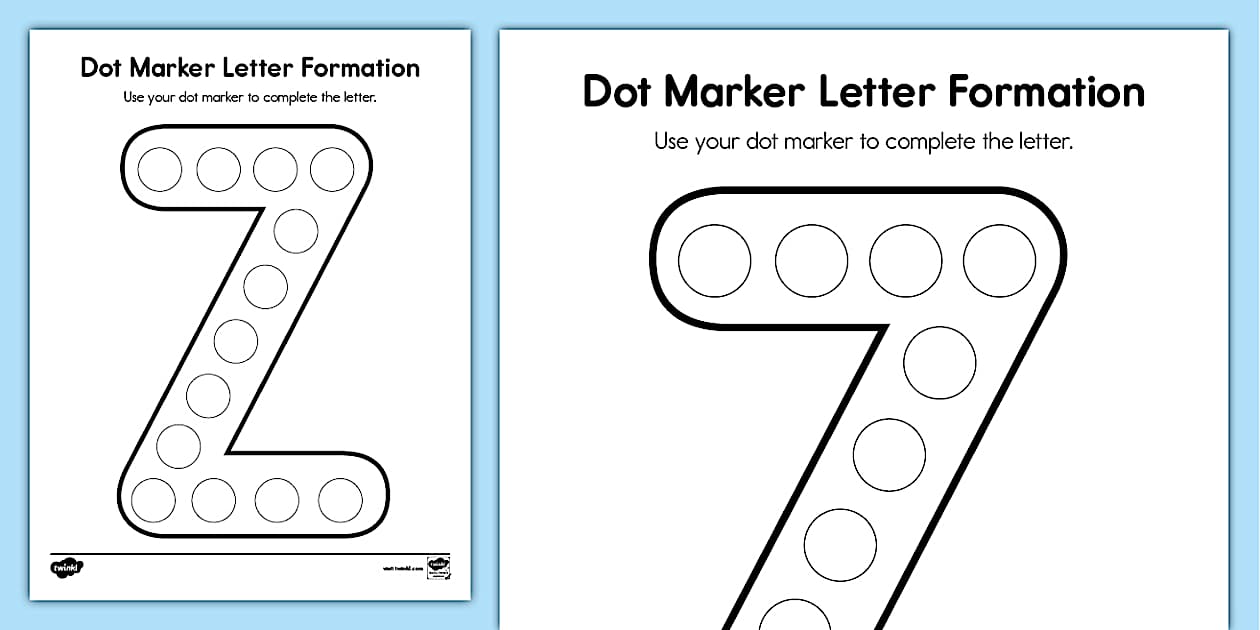 Uppercase Letter Z: Dot Marker Letter Formation Activity