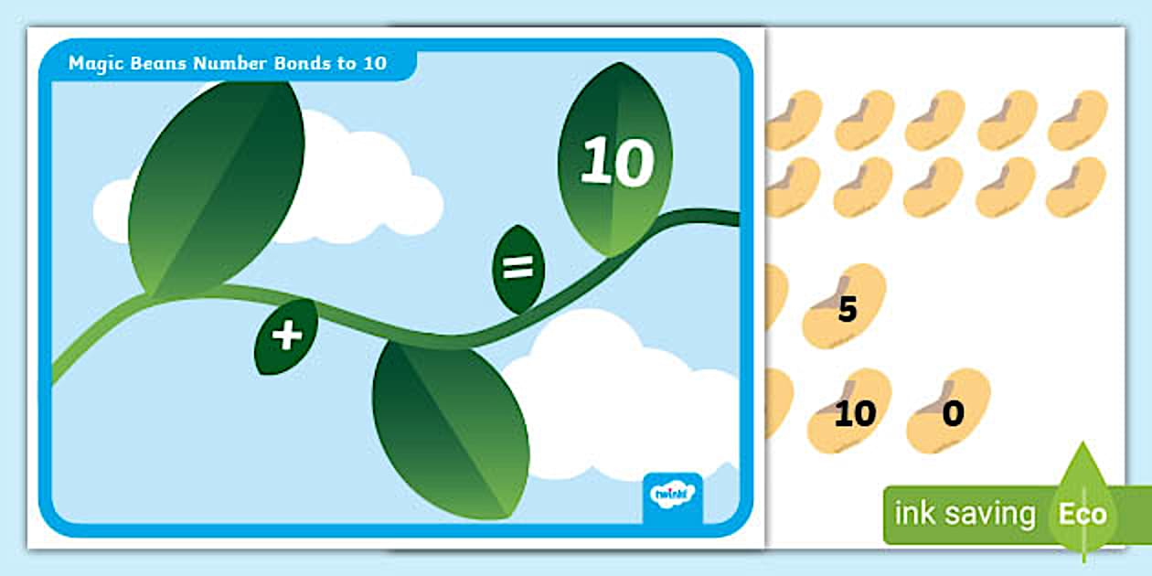 Magic Beans Number Bonds to 10 Activity (teacher made)