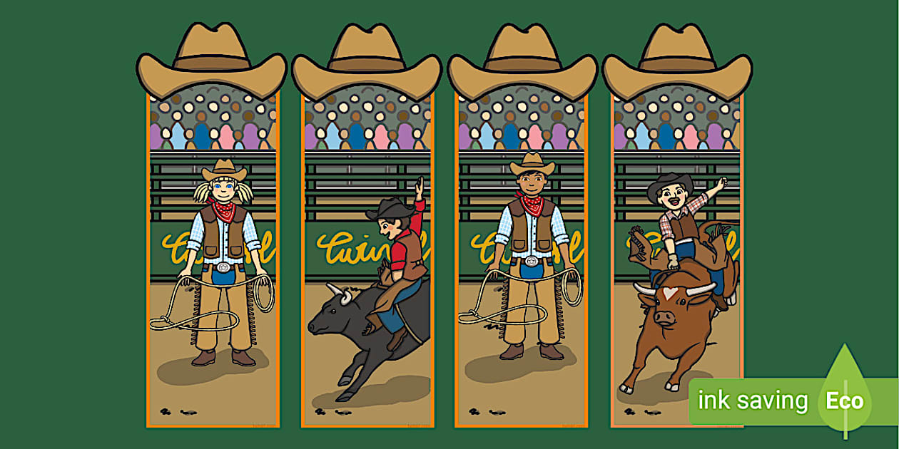 Cowboy Bookmarks | Western Themed Display Bookmarks - Twinkl