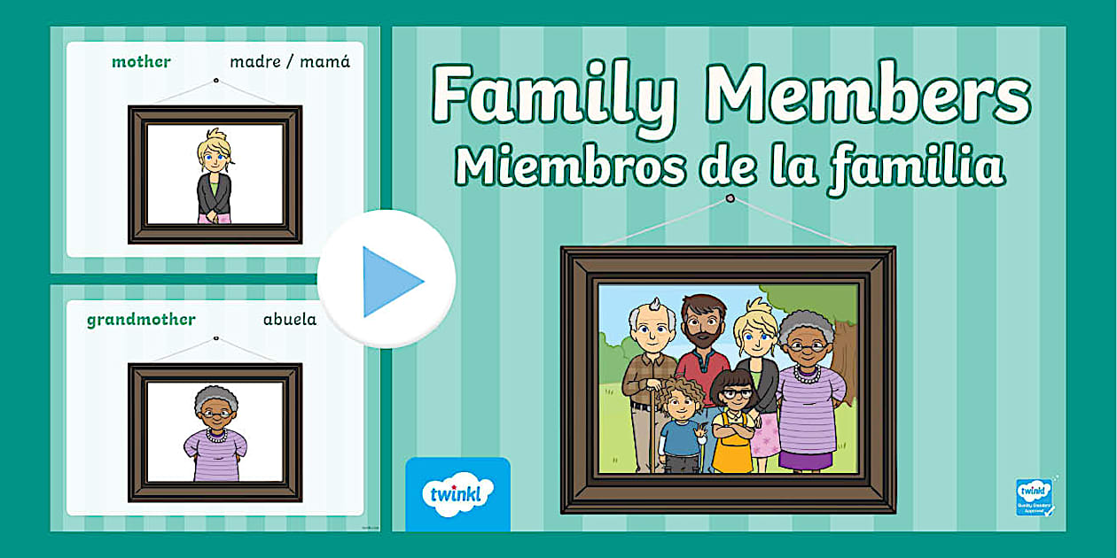 Family Members PowerPoint - English / Spanish (teacher made)