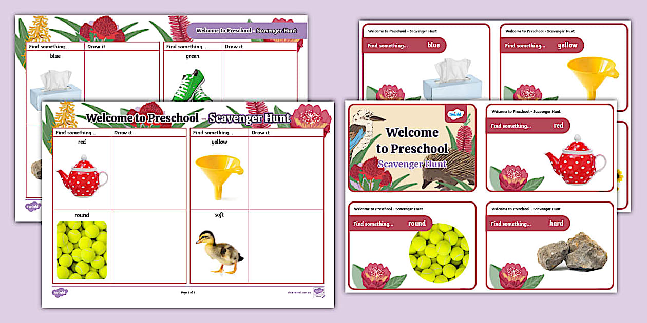 Welcome to Preschool - Scavenger Hunt (teacher made)