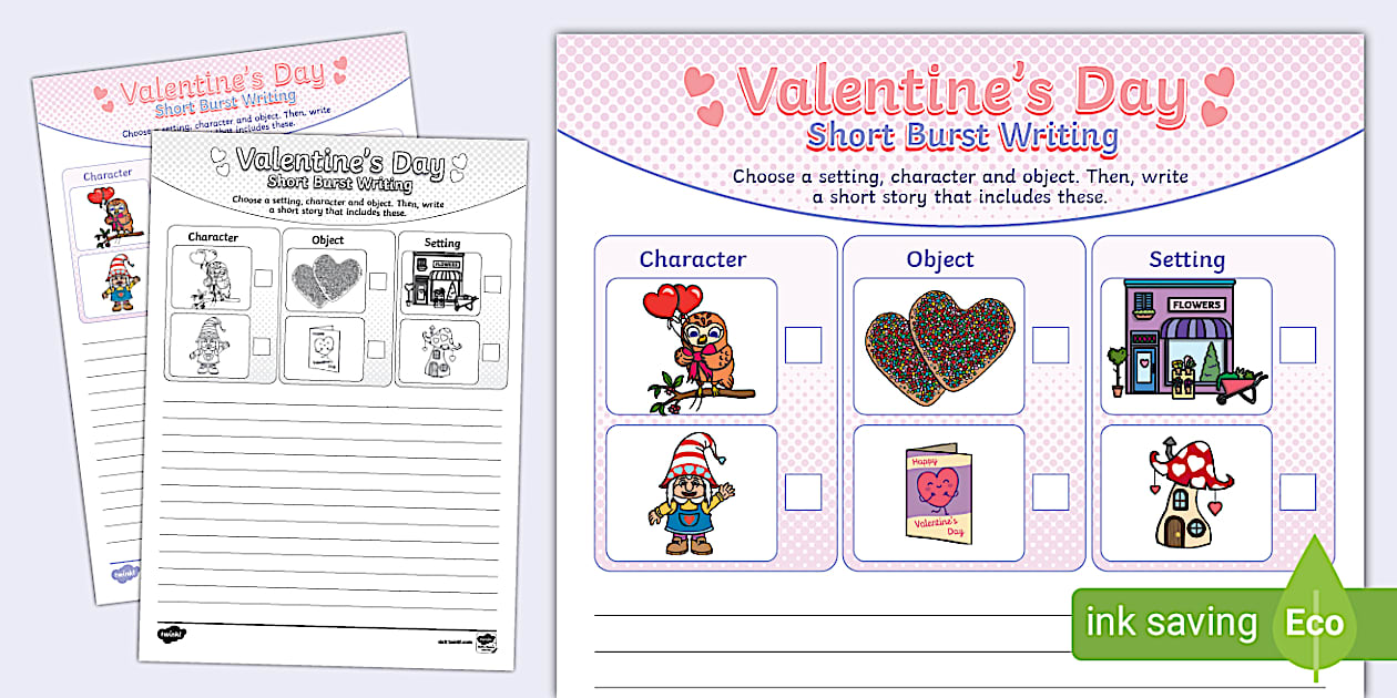 Valentine’s Day Short Burst Writing (teacher made)