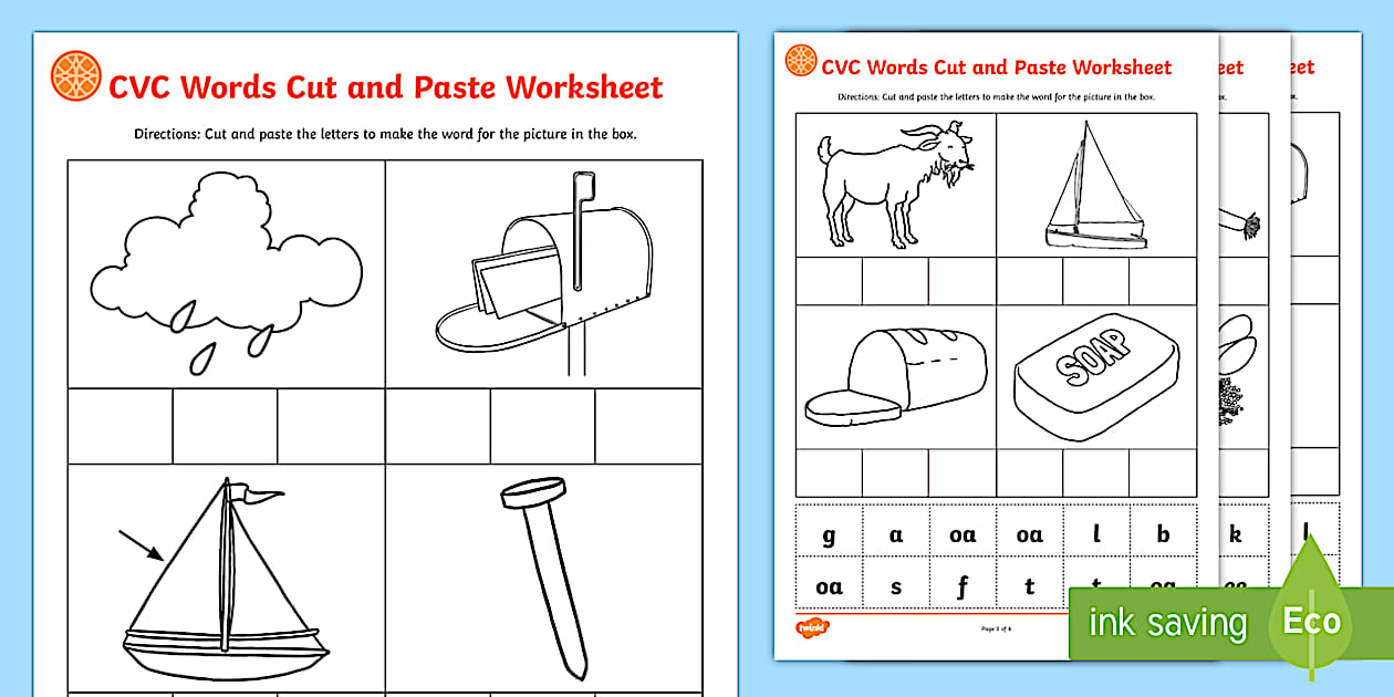 Middle East Phase 3 CVC Words Cut and Paste Worksheets Middle East Phase 3 CVC Words Cut and Paste Worksheets