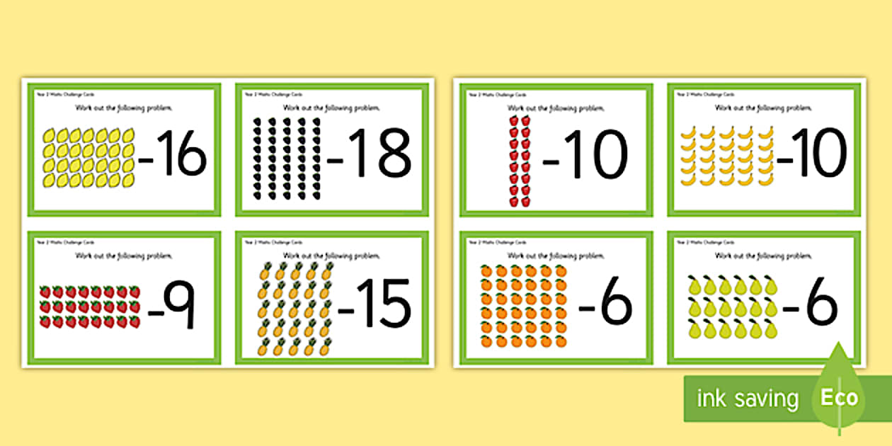 Year 2 Array Subtraction Challenge Cards (teacher made)