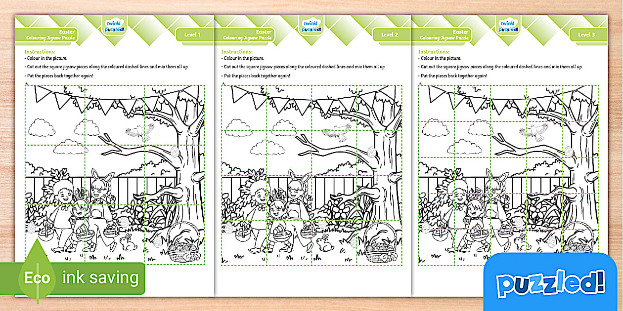 Easter Colouring In Jigsaw Puzzles Printable | Twinkl Puzzled
