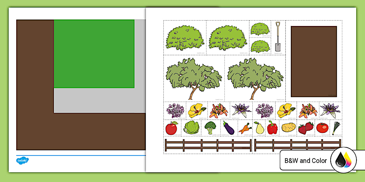 Design a Community Garden Cut and Paste Worksheet - Twinkl