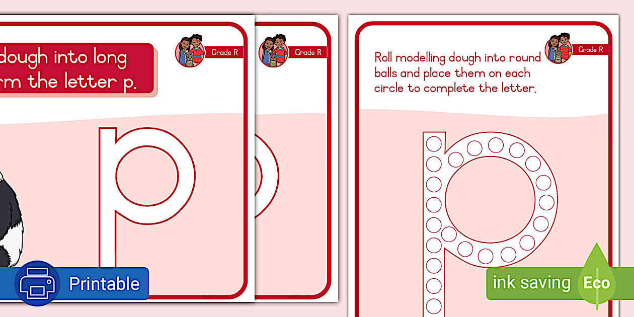 Gr. R Phonics: Letter P Modelling Dough Playmats - Twinkl