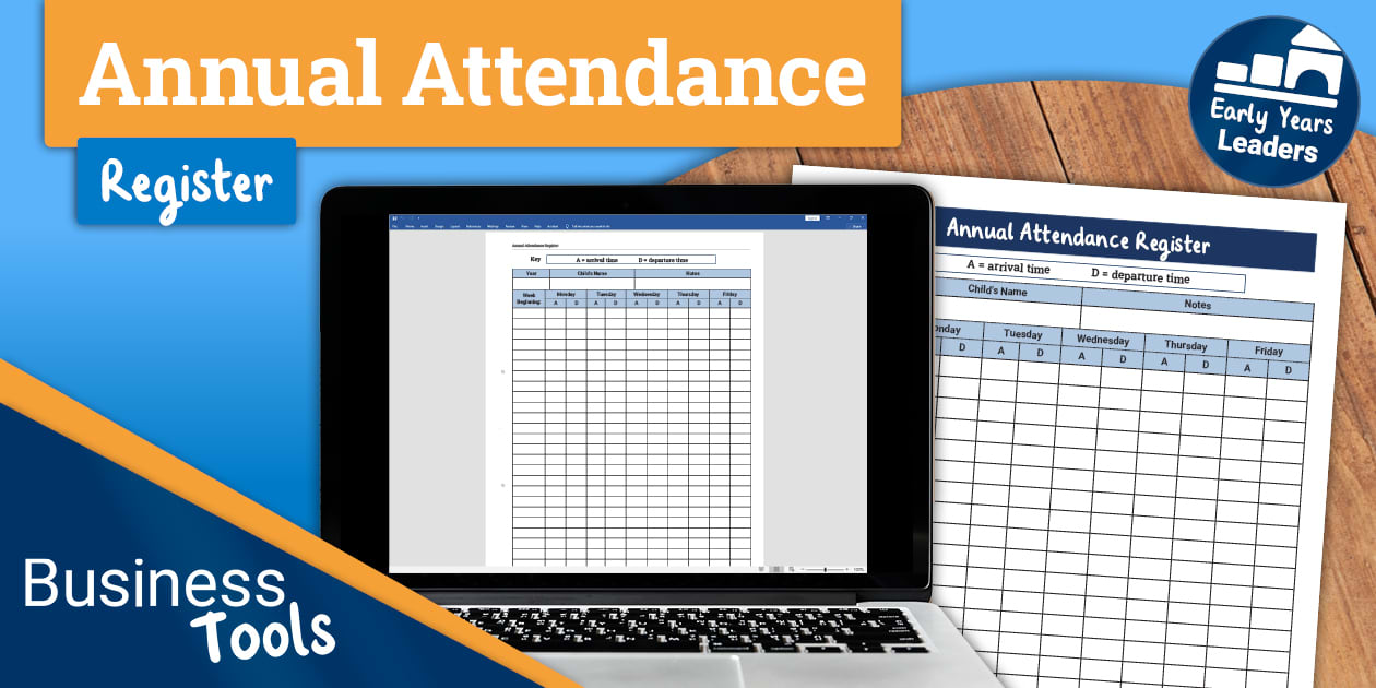 Annual Attendance Register | Business Tools | Twinkl