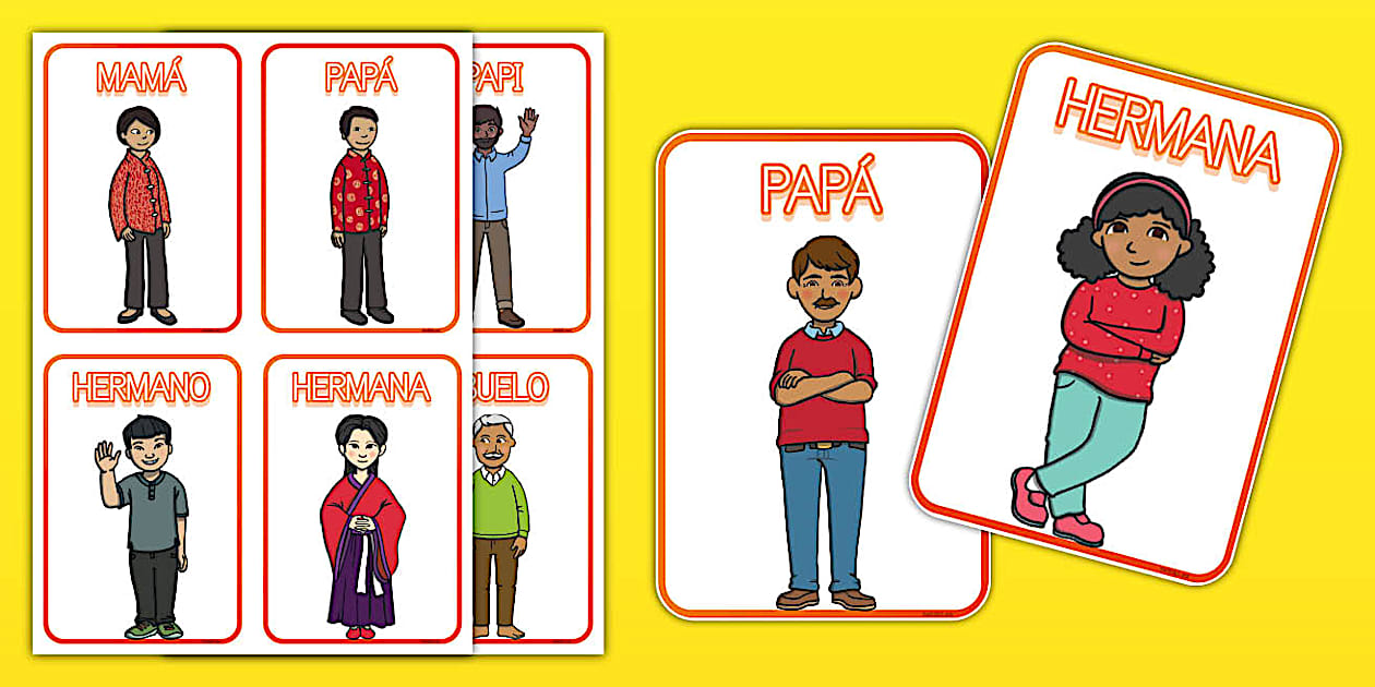 Juego de cartas: Las familias (teacher made) - Twinkl