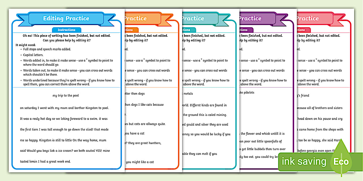 New Zealand Level 2 Daily Literacy Editing Cards - Twinkl