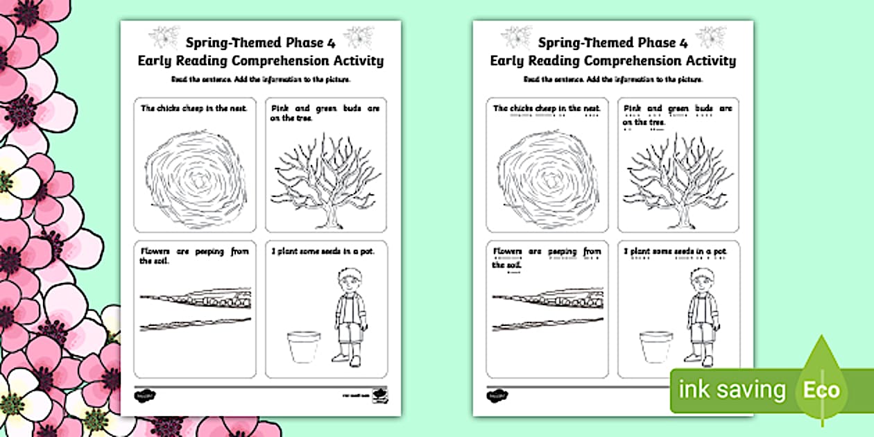 Spring-Themed Phase 4 Early Reading Comprehension Activity