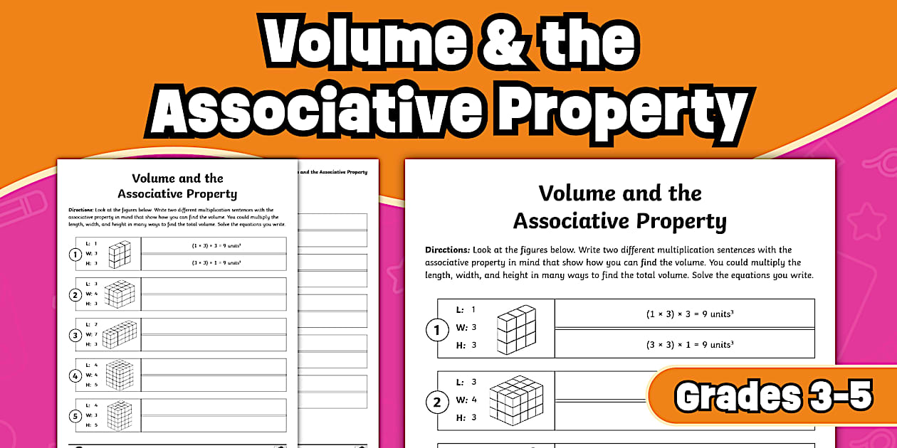 Volume and the Associative Property Worksheet