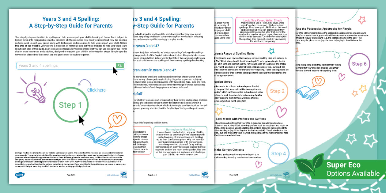 Years 3 and 4 Spelling: A Step-by-Step Guide for Parents