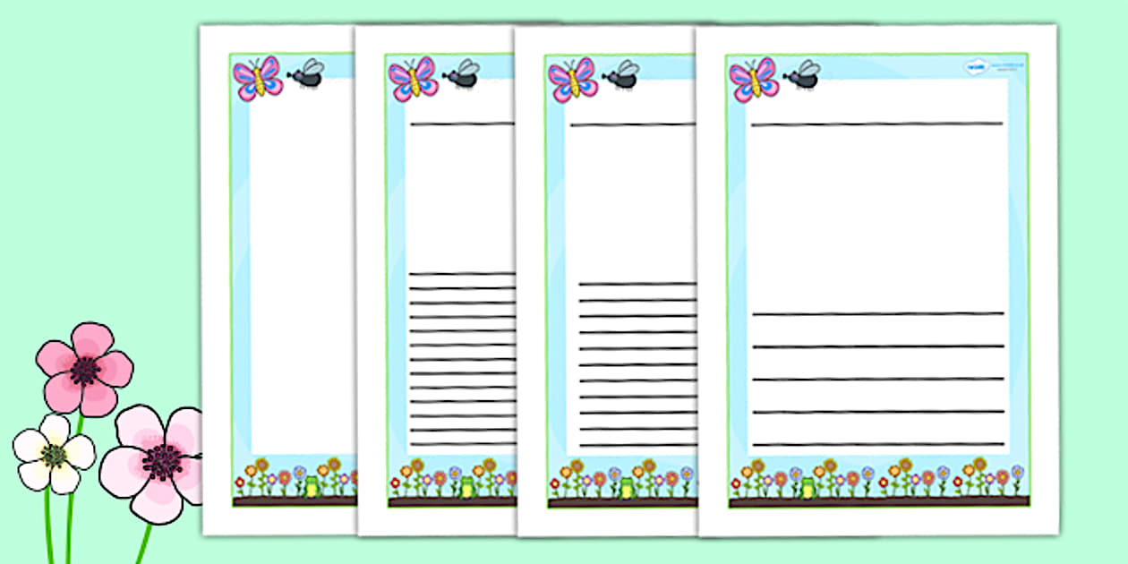 Springtime Themed Writing Frames (teacher made) - Twinkl