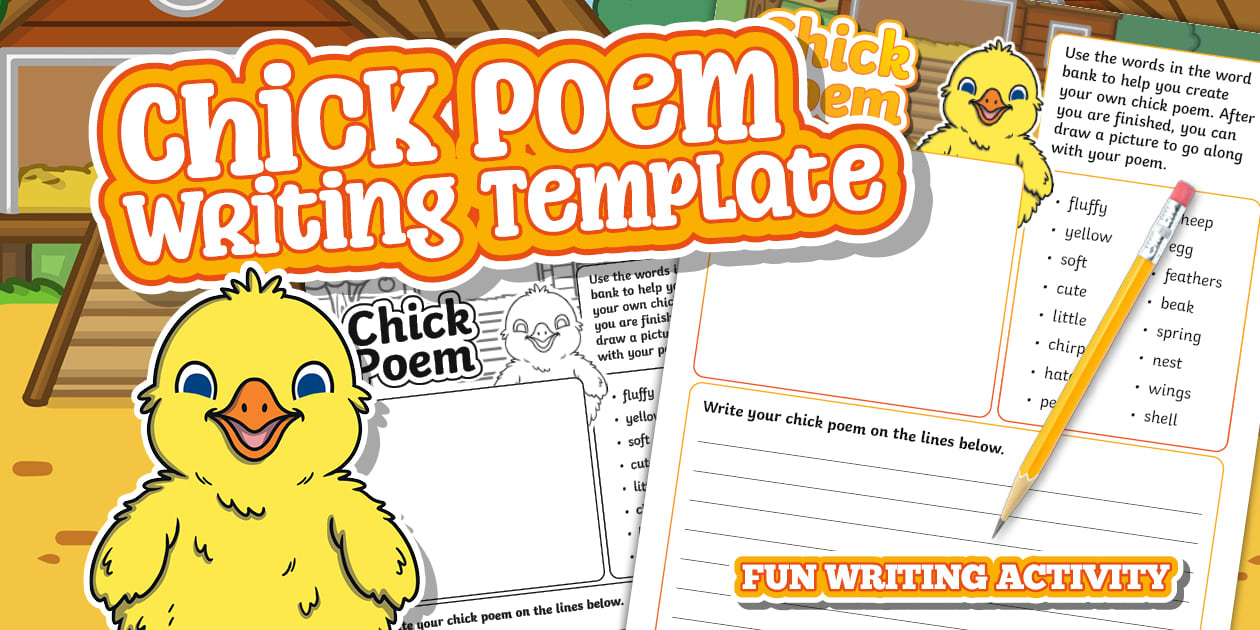 Chick Poem Writing Template