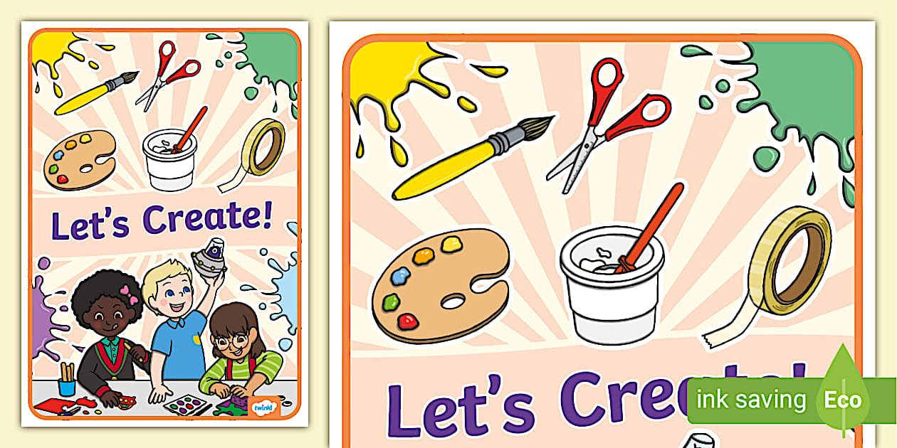 Let's Create! Display Sign,Displays,Create (teacher made)