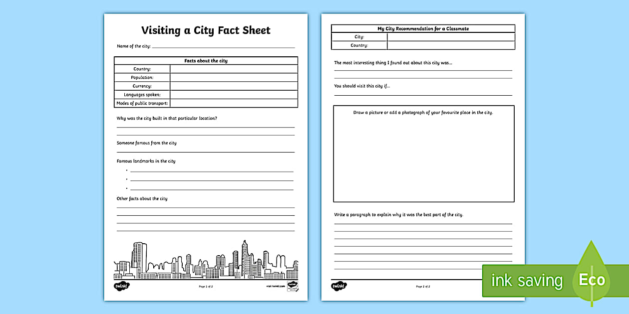 Visiting a City Fact File (teacher made) - Twinkl