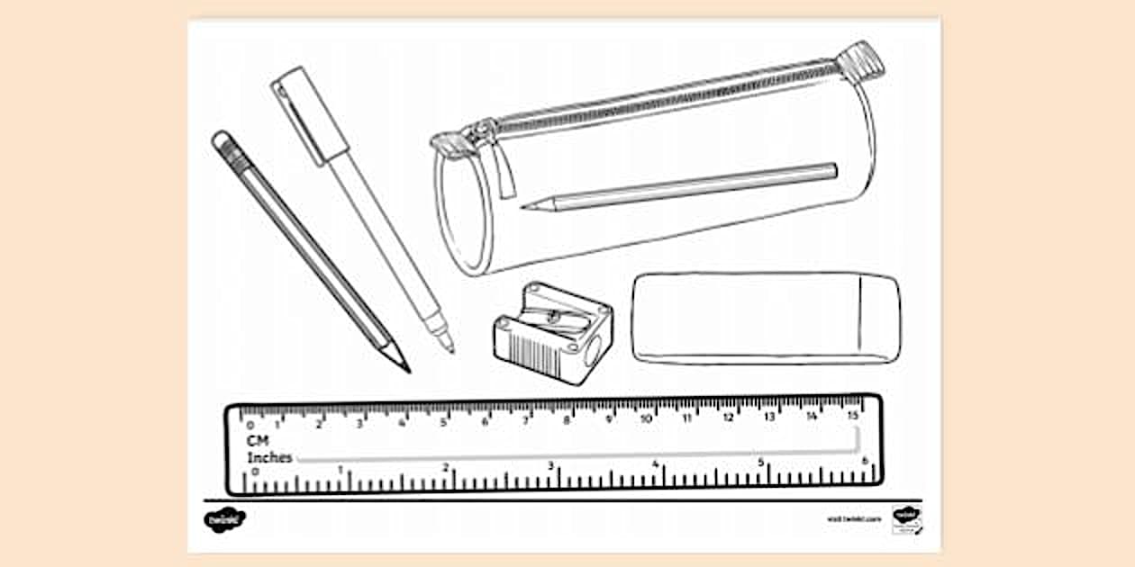 School Supplies Colouring | Colouring Sheets (teacher made)