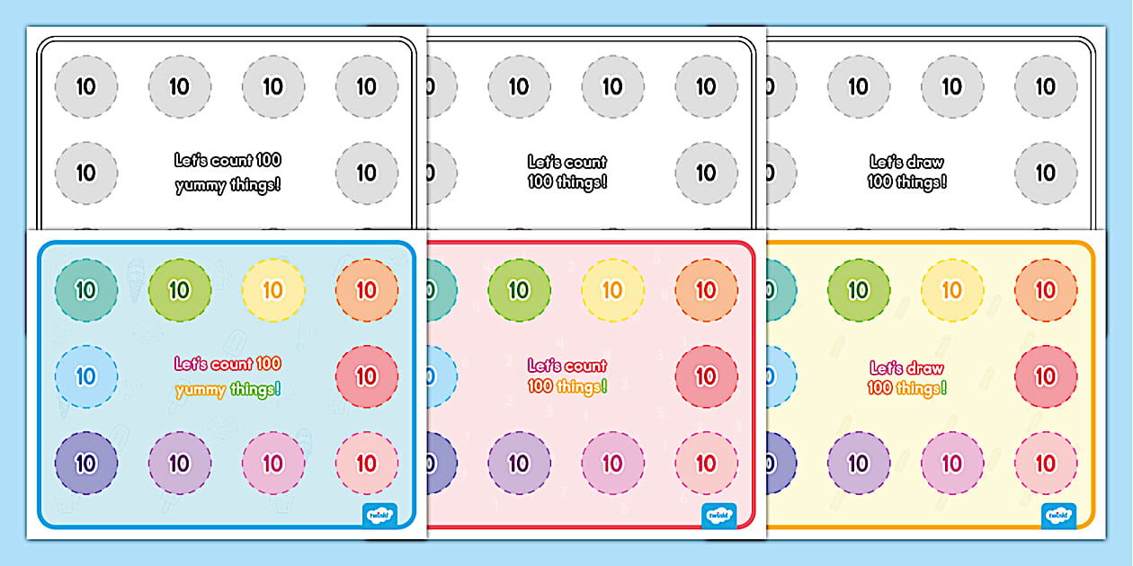 100th Day of School Activity Mats | Math Resource | Twinkl