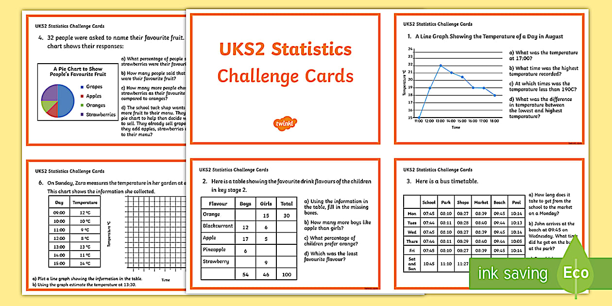 UKS2 Statistics Challenge Cards (teacher made) - Twinkl
