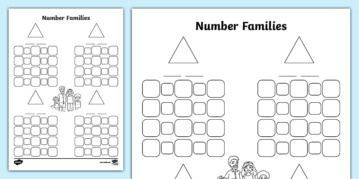 👉 Fact Family Triangle Template Sheet - Twinkl