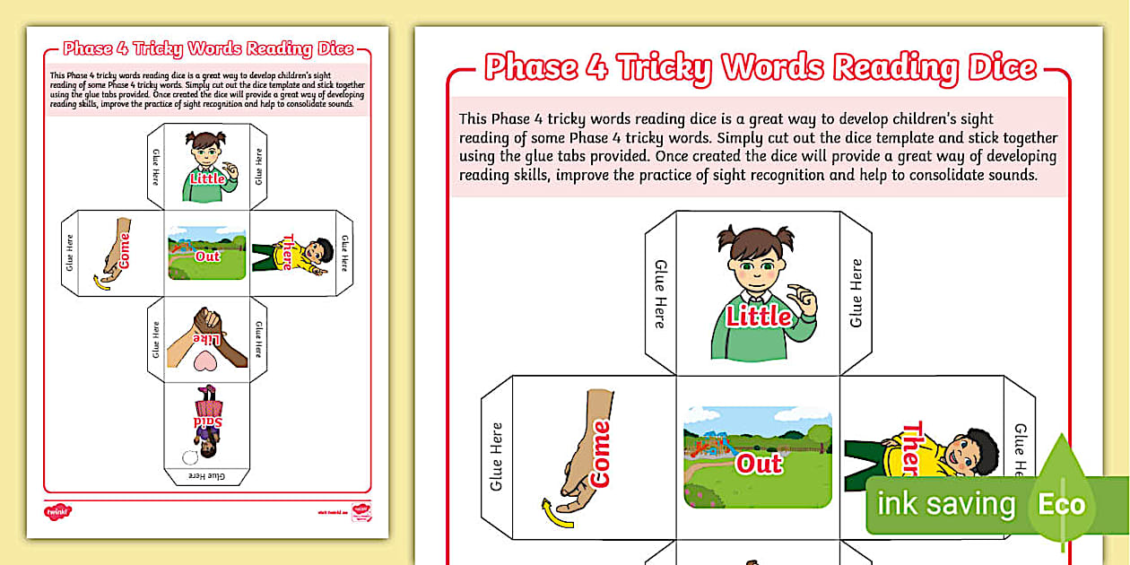 Phase 4 Tricky Word Dice (Teacher-Made) - Twinkl