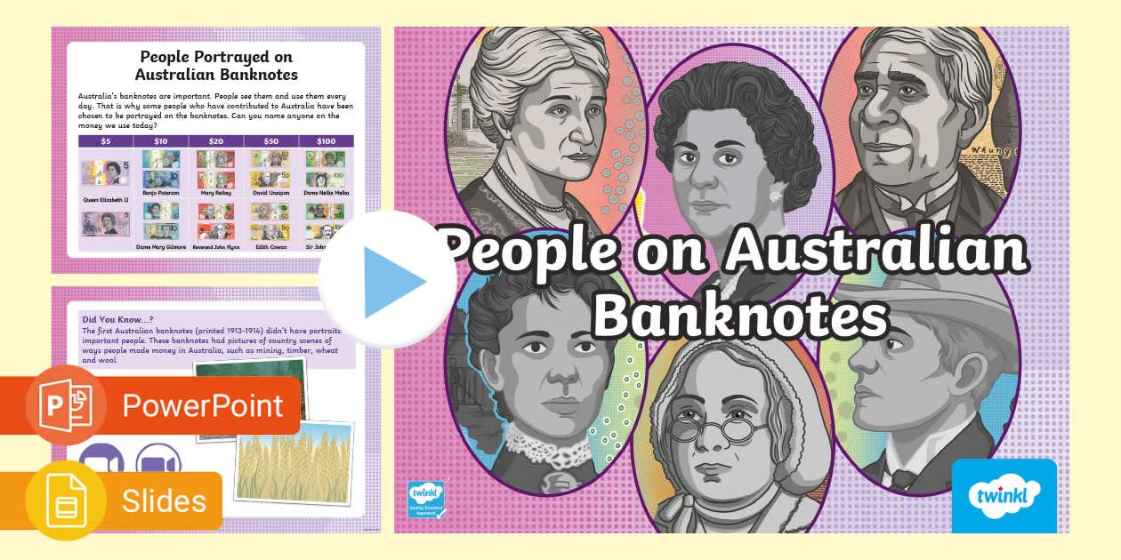 People on Australian Banknotes PowerPoint - Twinkl