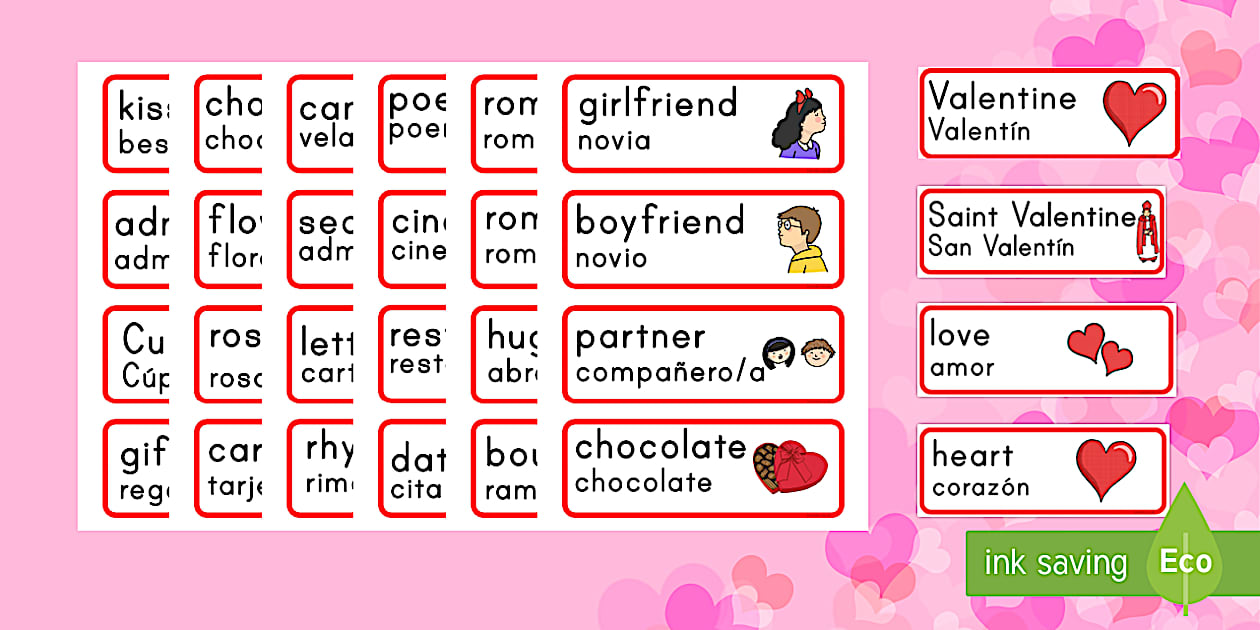 Valentine's Day Topic Word Cards - Valentine's Day Topic Word Cards
