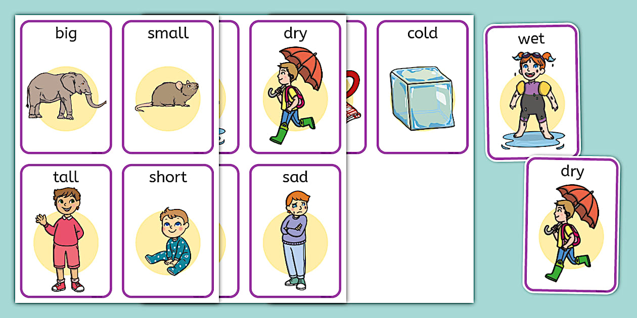 Opposite Adjectives Flashcards - Twinkl