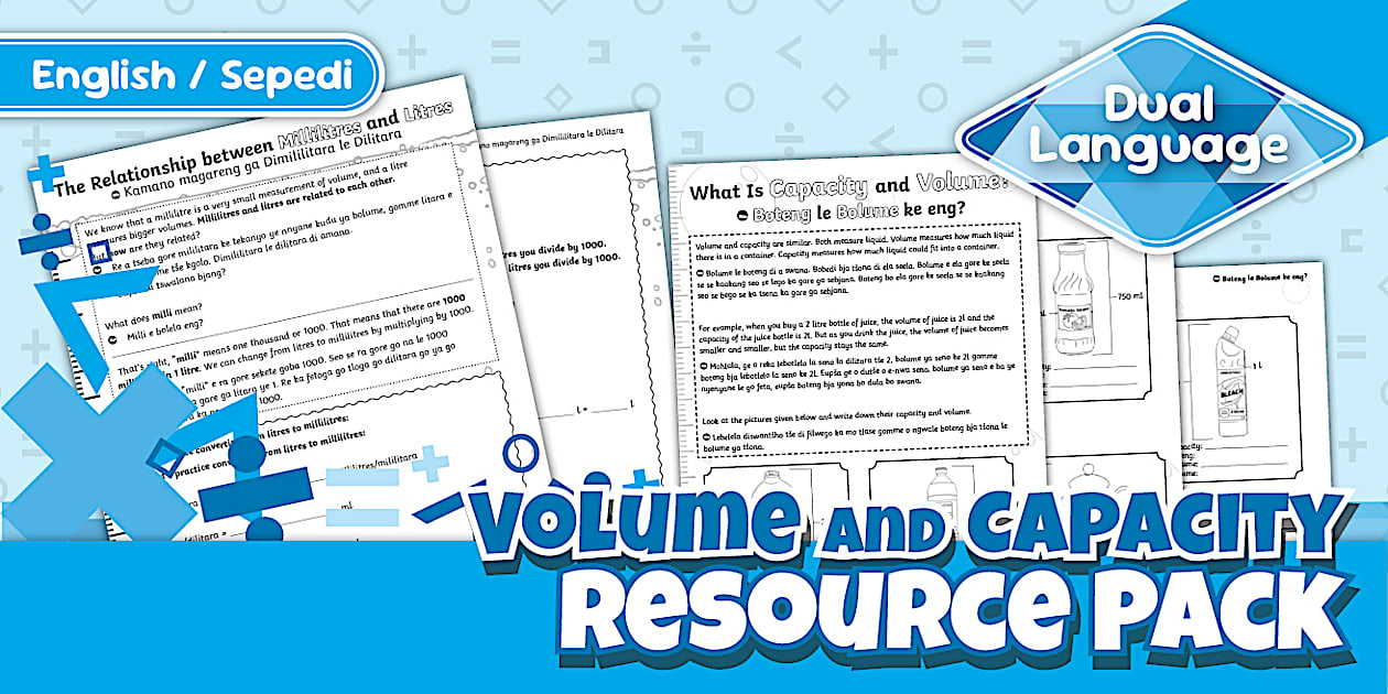 Grade 4 Maths Volume and Capacity Resource Pack Sepedi/Eng