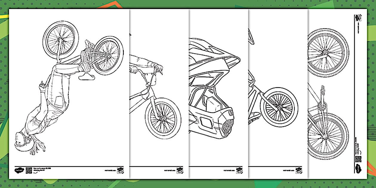 BMX Cycling Colouring Sheets - Twinkl - KS2 (teacher made)