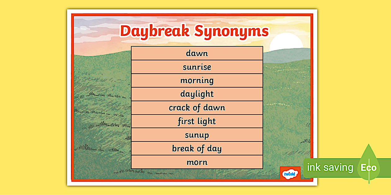 Daybreak Synonyms Word Mat (Teacher-Made) - Twinkl