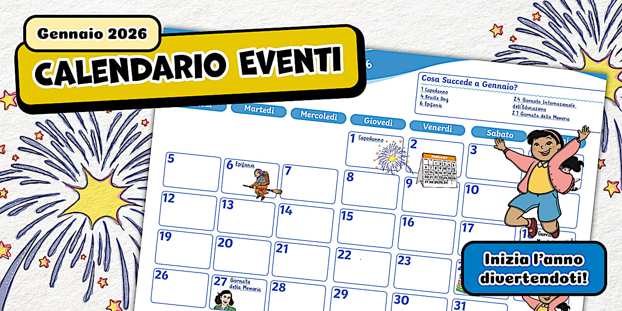 Calendario Eventi Gennaio 2026