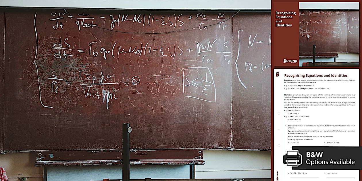 👉 Recognising Identities and Equations - Twinkl