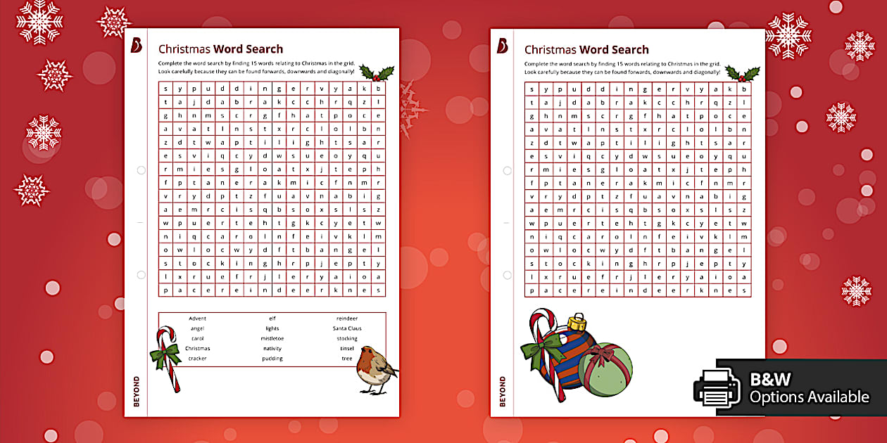 Christmas Word Search KS3 | Beyond (teacher made) - Twinkl