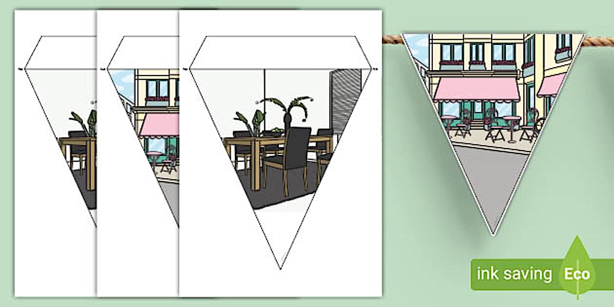 Table And Chairs Design Bunting (teacher made) - Twinkl