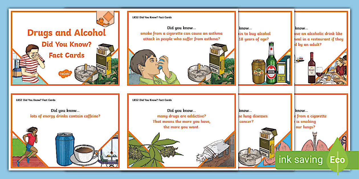 Drugs and Alcohol Did You Know Fact Cards