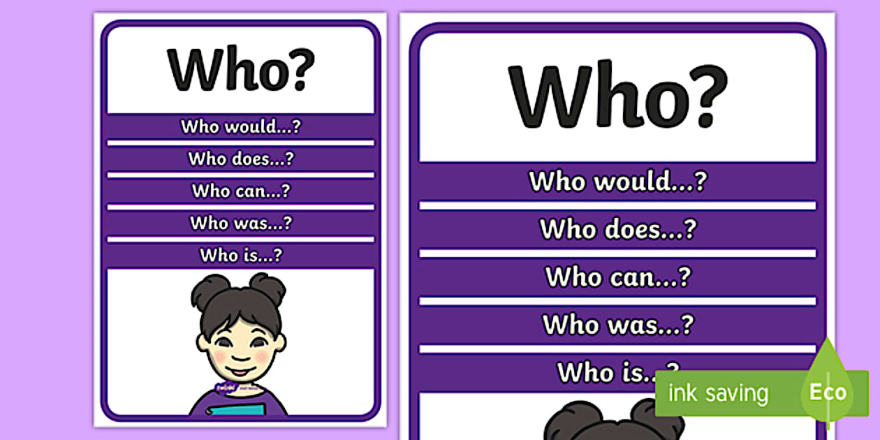 Who? Question Poster (teacher made) - Twinkl