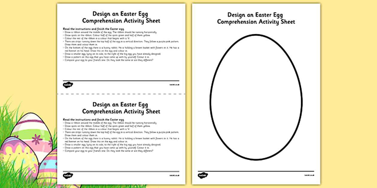 Design an Easter Egg Comprehension Worksheet/Worksheet