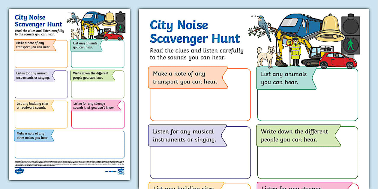 City Noise Scavenger Hunt Activity (teacher made) - Twinkl