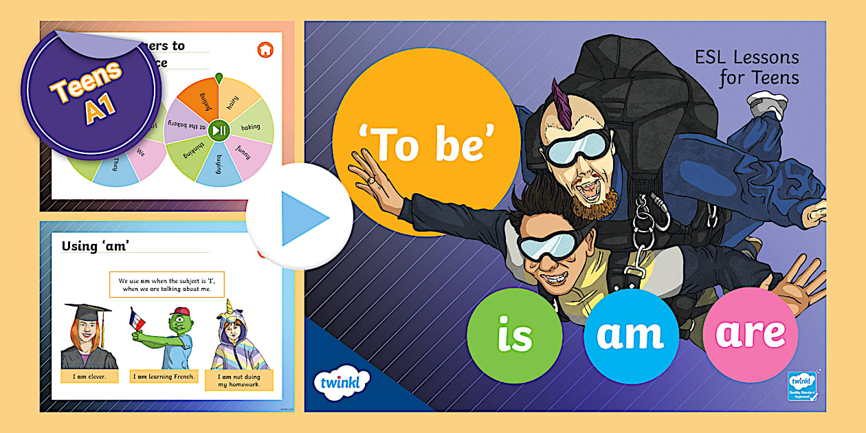 ESL 'To be' PPT [Teens, A1] (l'enseignant a fait) - Twinkl