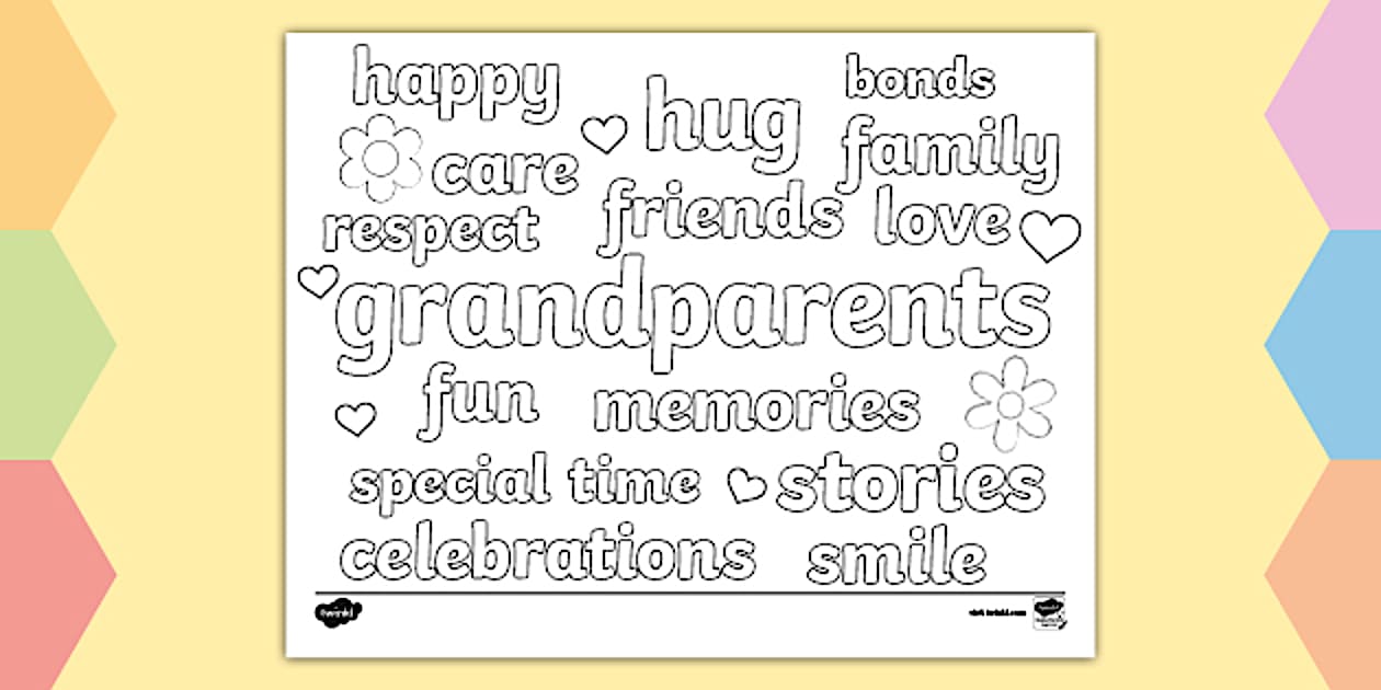 Grandparents Day Coloring Activity Worksheet for Kids | Twinkl USA