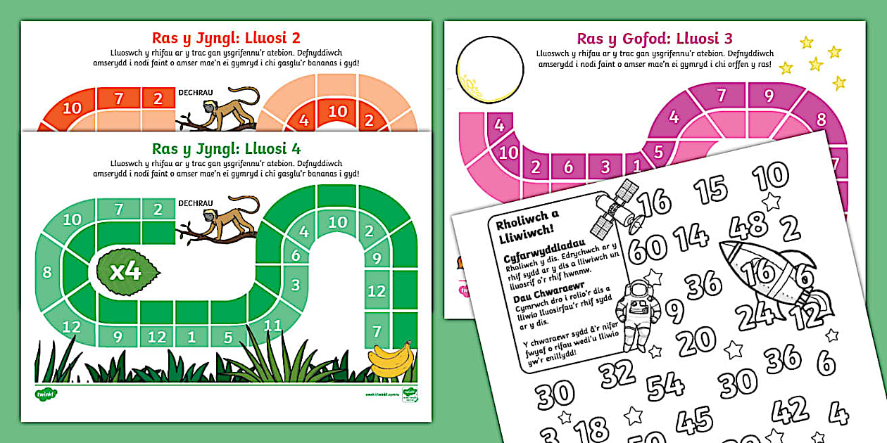 Pecyn Gemau Lluosi (teacher made) - Twinkl