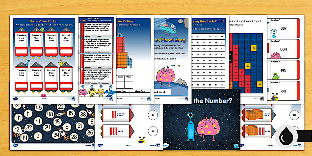 Space-Themed Place Value Activity Pack (teacher made)